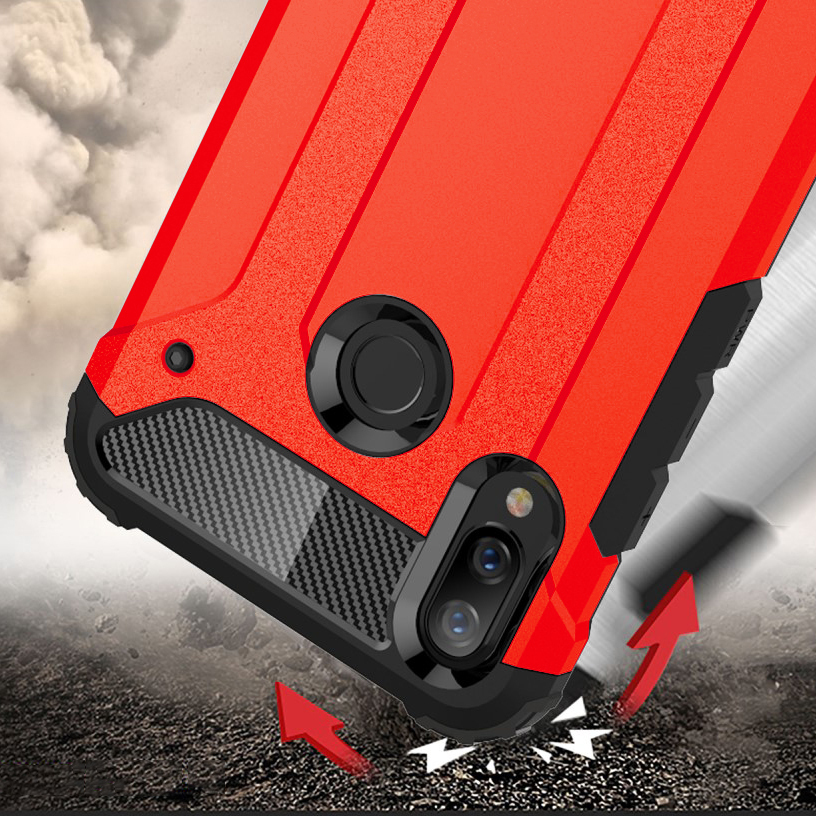Military Defender Shockproof Case For Huawei Nova I Red